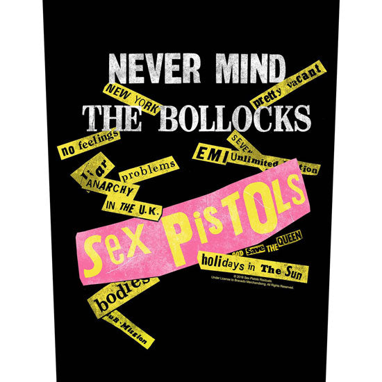Back Patch - Sex Pistols - Never Mind The Bollocks - Album Tracks ...